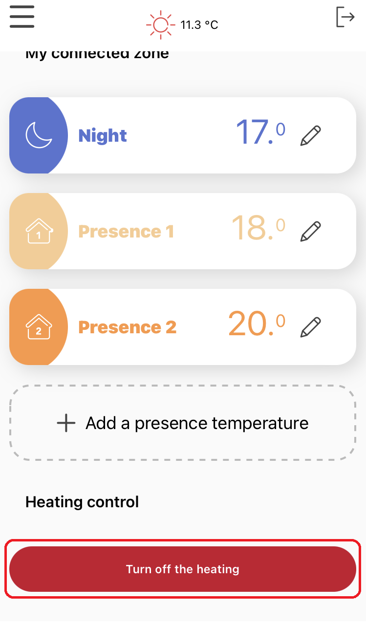 Switching off the heating ("Heating Off" mode) – Helping Centre